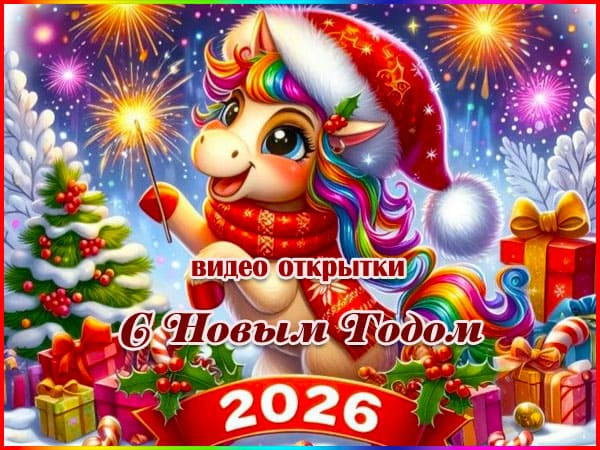 Видео открытки с Новым годом 2026. Скачать бесплатно * МУЗыкальный подарОК